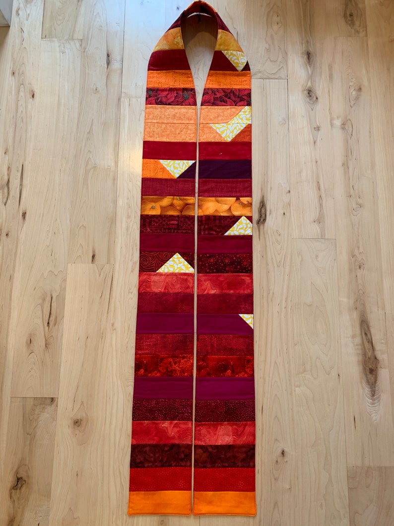 Red and Orange Strip Clergy Stole, Reversible Sunflower Stole 325 - Etsy