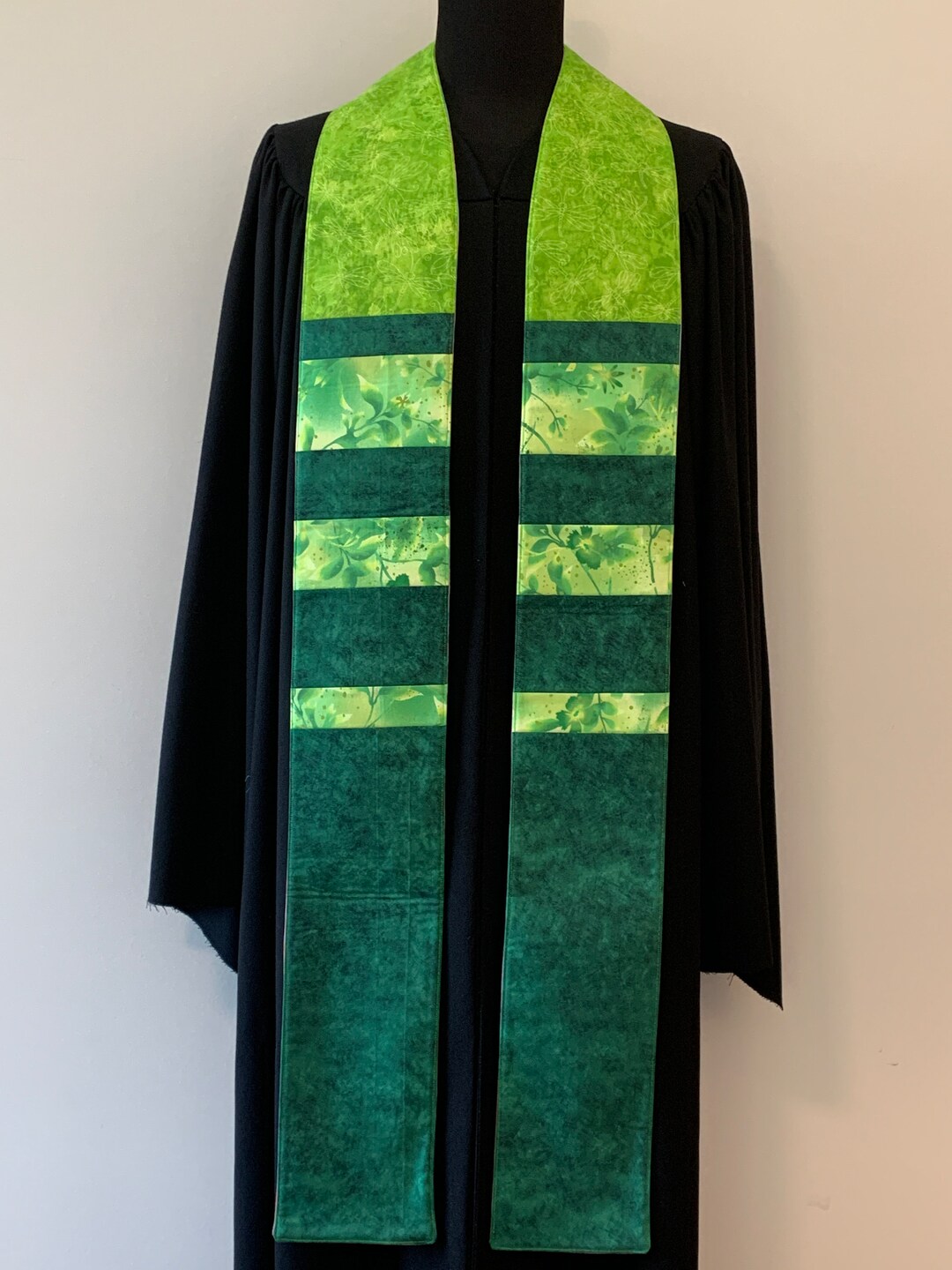 Green Striped Clergy Stole, Reversible Watercolor Stole #683 - Etsy