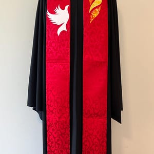 Red Stole With Flame and Dove, Reversible Purple Batik Stole 330 - Etsy