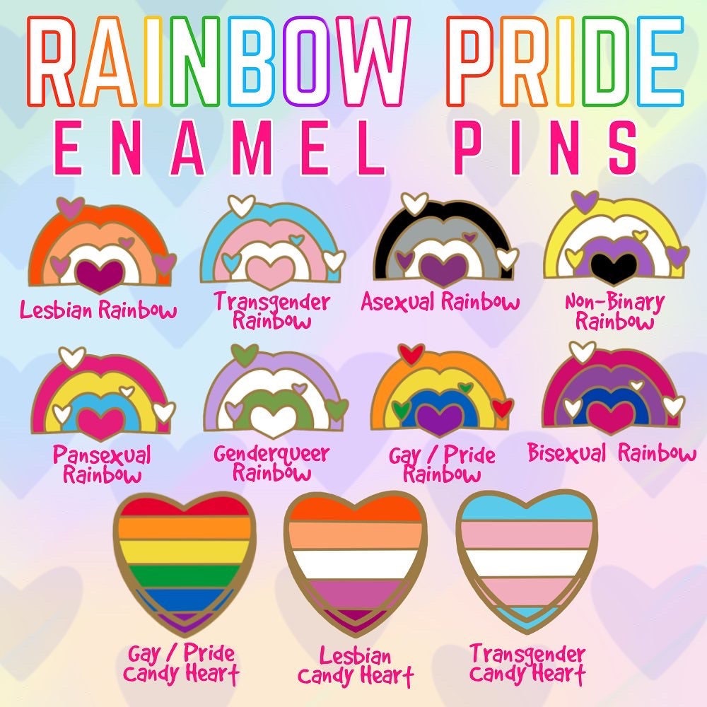 LGBTQIA Pride Candy Heart Enamel Pins - Etsy Australia