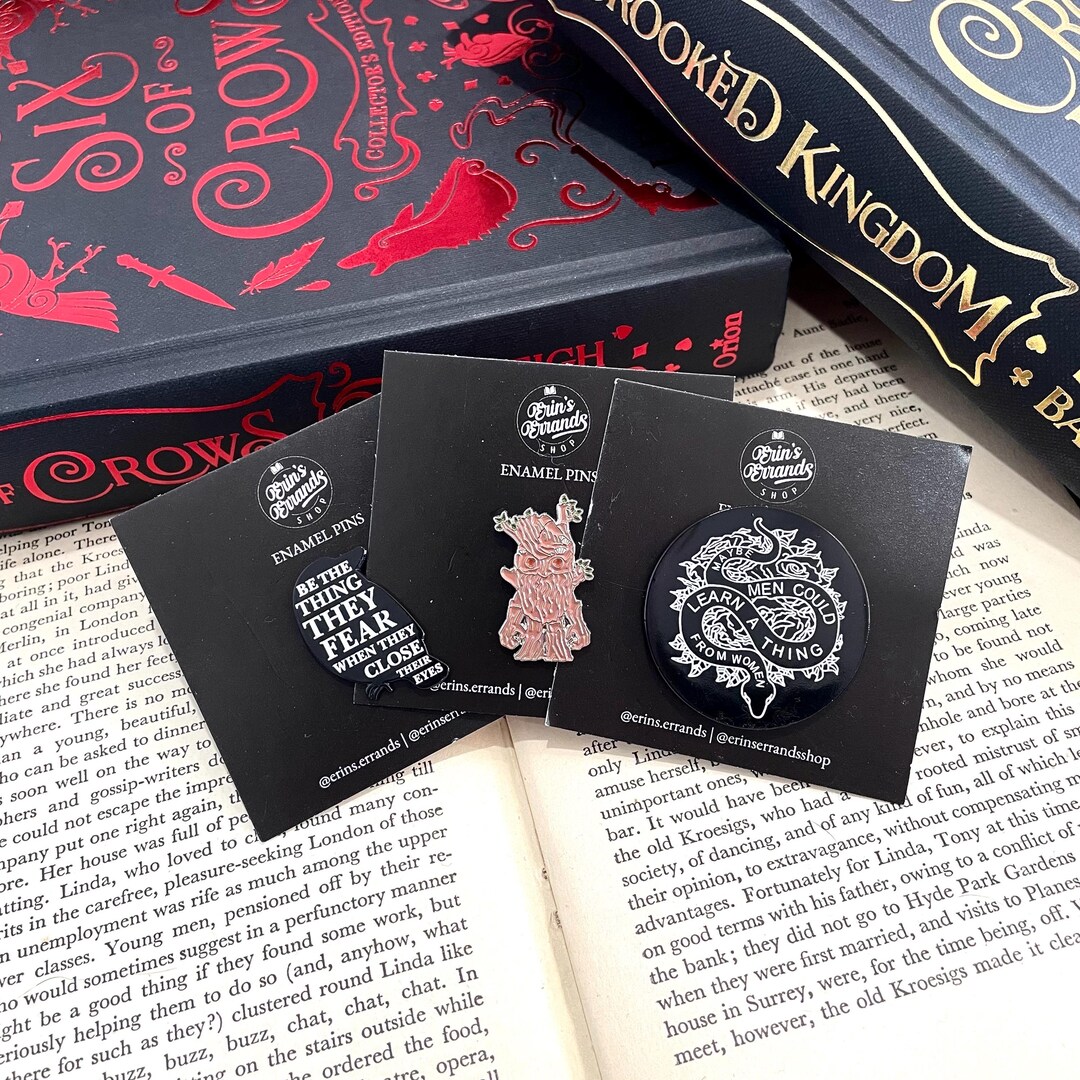 Fantasy Book Enamel Pins | Six of Crows | LOTR | Serpent and Dove ...