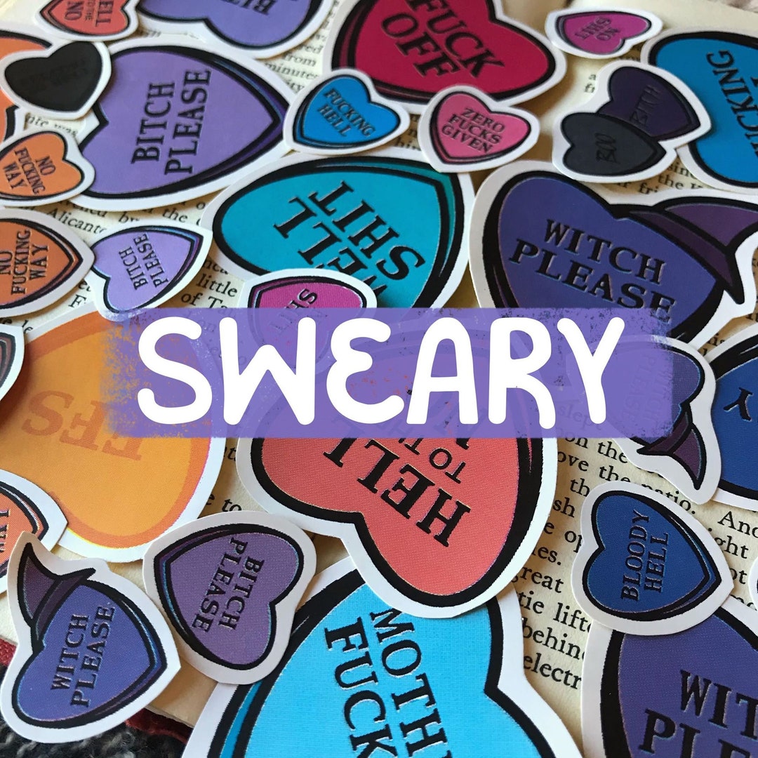 Sweary Candy Heart Stickers *random Pick* | Mini Stickers | Large ...