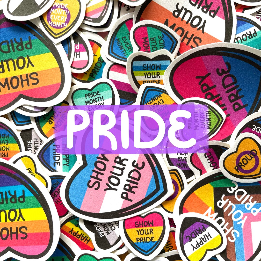 Pride Candy Heart Stickers | Mini Stickers | Large Stickers - Etsy