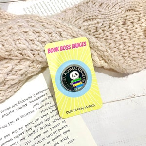 Book Boss Enamel Pins | Quotation Marks - Etsy