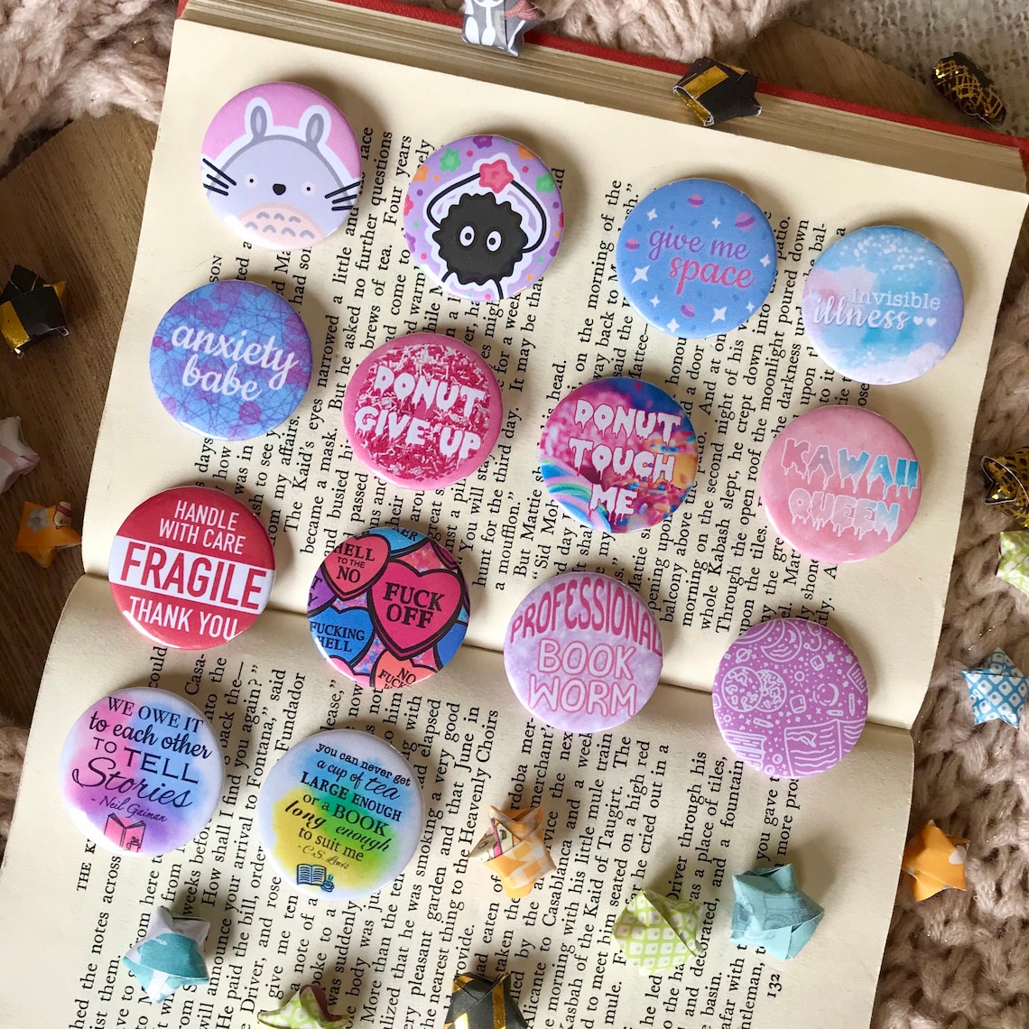 Badges Kawaii Badges Book Badges Aesthetic Badges Cute | Etsy