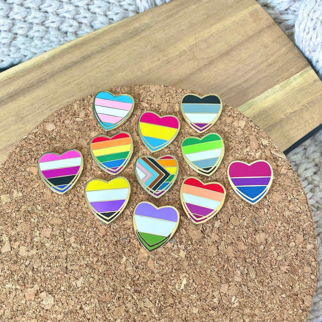 LGBTQIA+ Pride Candy Heart | Enamel Pins - Etsy Australia