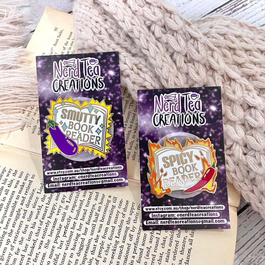 Spicy Smutty Book Reader Enamel Pins - Etsy