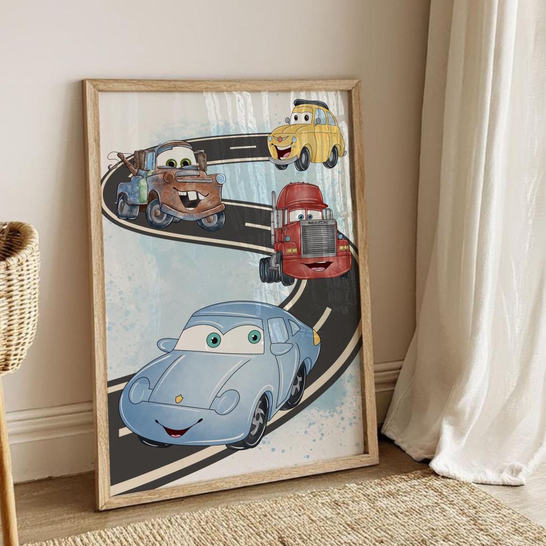 Personalized Lightning Mcqueen Inspired Nursery Art: Printed + Shipped ...