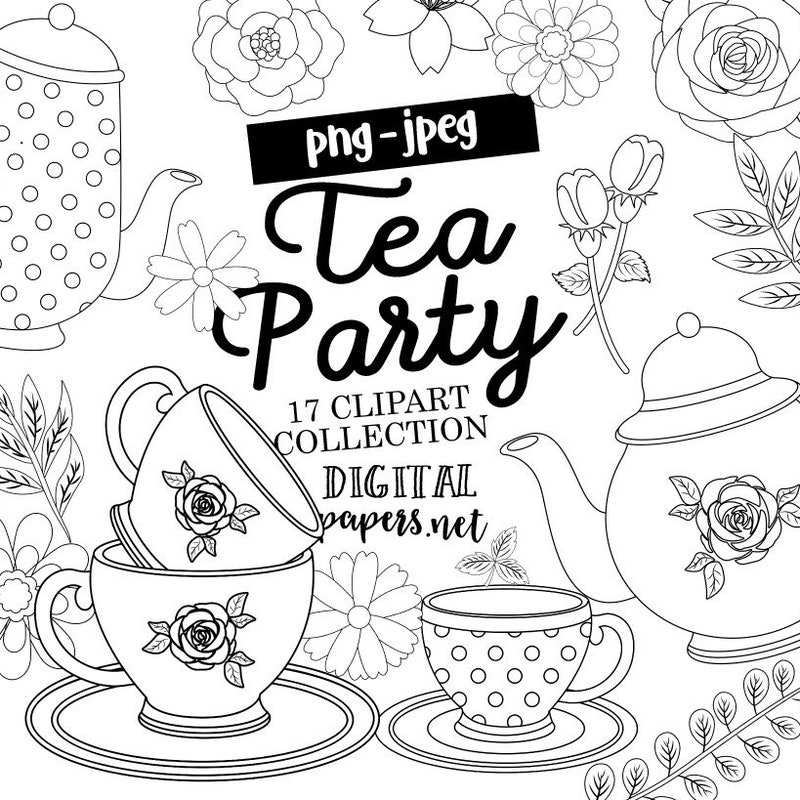 Tea Party Clip Art - Etsy