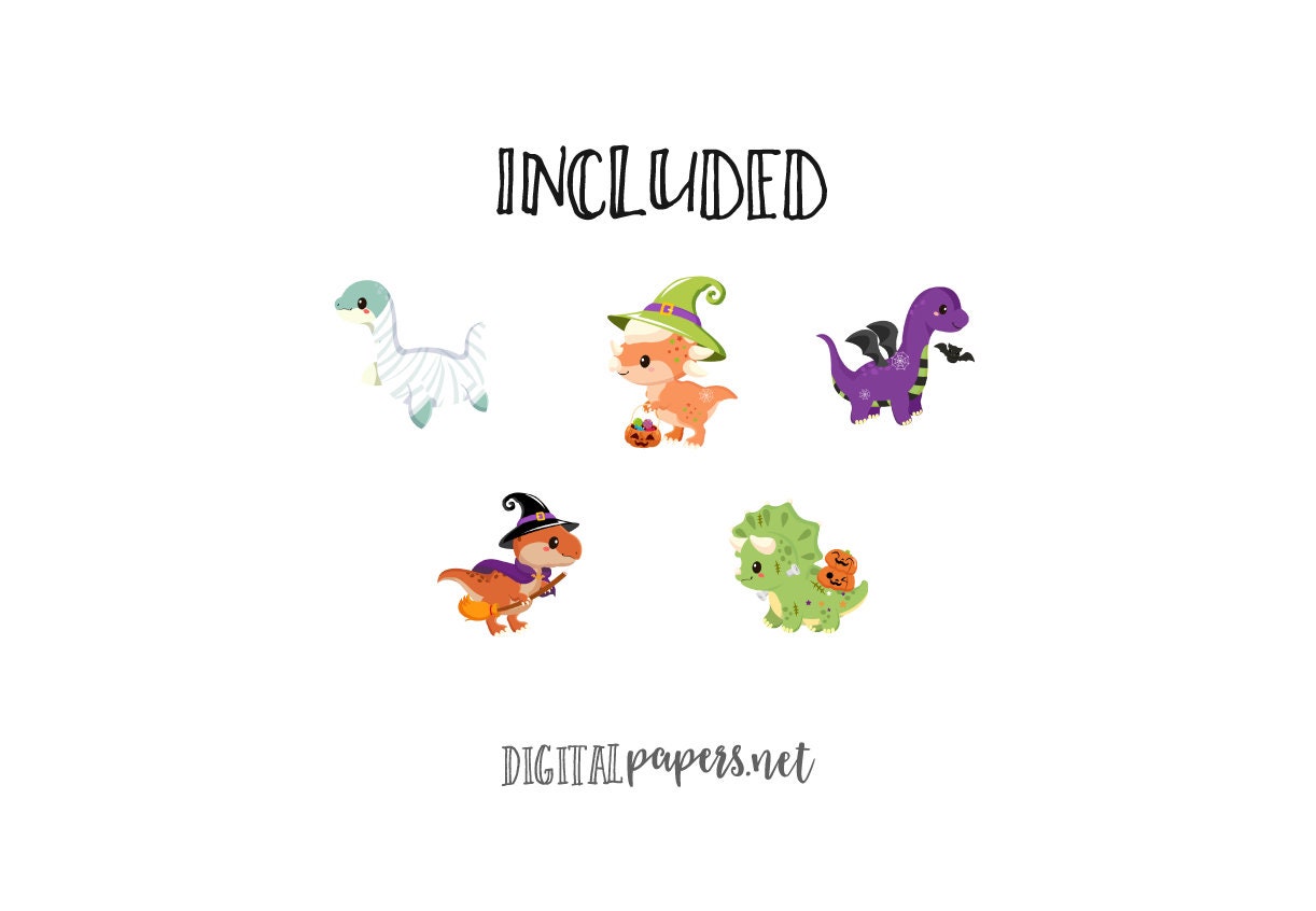 Halloween Dinosaur Clipart: Spooky Dino Costumes (digital Download) - Etsy