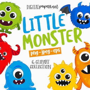 Little Monster Clipart, Monsters Clip Art, EPS File, PNG Clipart ...