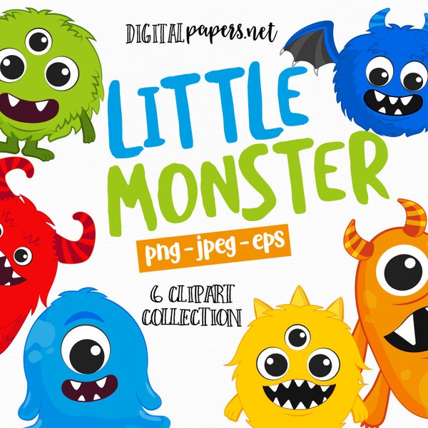 Monsters Clipart - Etsy