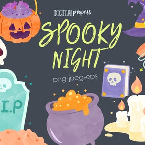 Halloween Clipart, Potions Clipart, Witch, Tombstone, Pumpkin Clipart ...