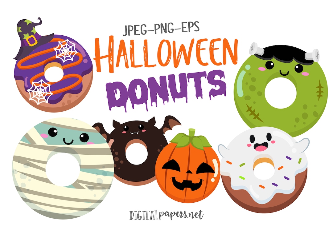 Halloween Donuts, Halloween Clipart, Donut Birthday Party, Halloween ...
