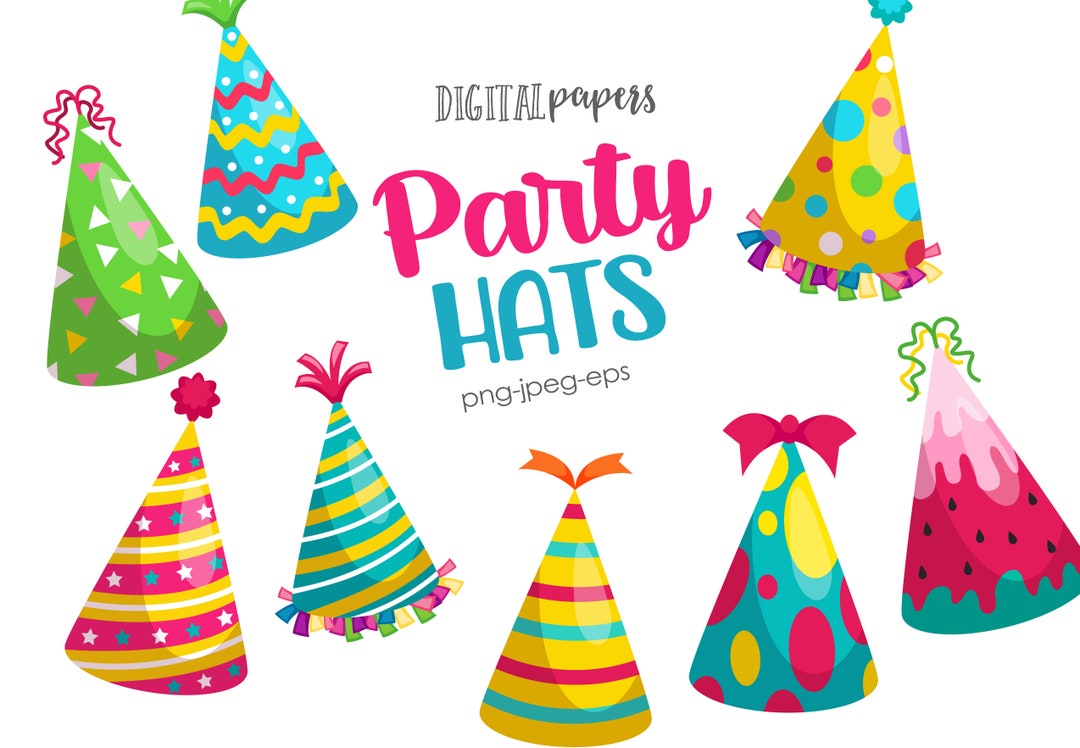 Party Hats Clipart, Birthday Clipart, Birthday Party, Party ...