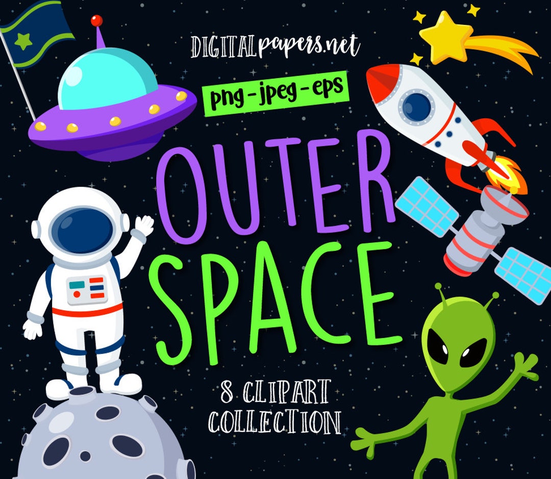 Outer Space Clipart, Vector EPS Clipart, Astronaut Clip Art, Planet ...