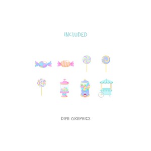 Candy Bar Clipart: Sweets, Lollipop, Gumball (PNG, EPS, JPEG) - Etsy