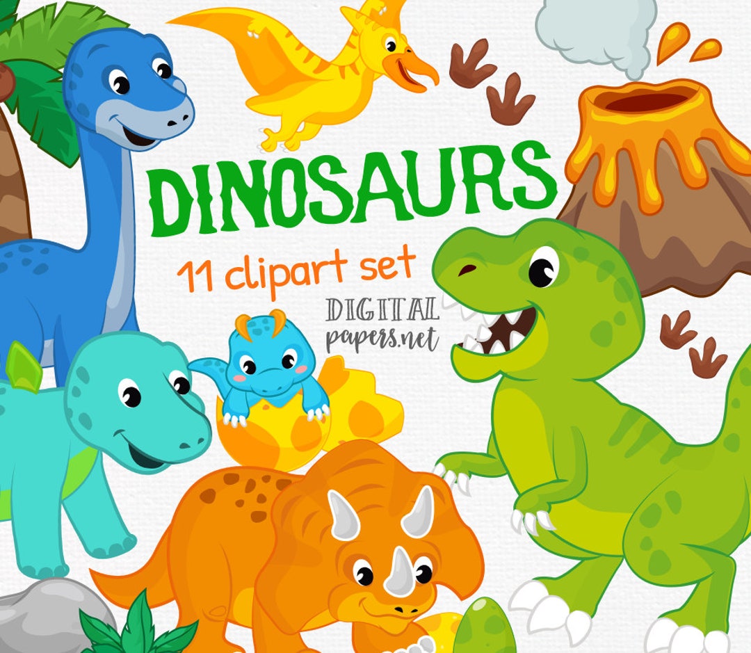 Dinosaur Clipart, Animal Clipart, Trex Party, Triceratops Clipart ...