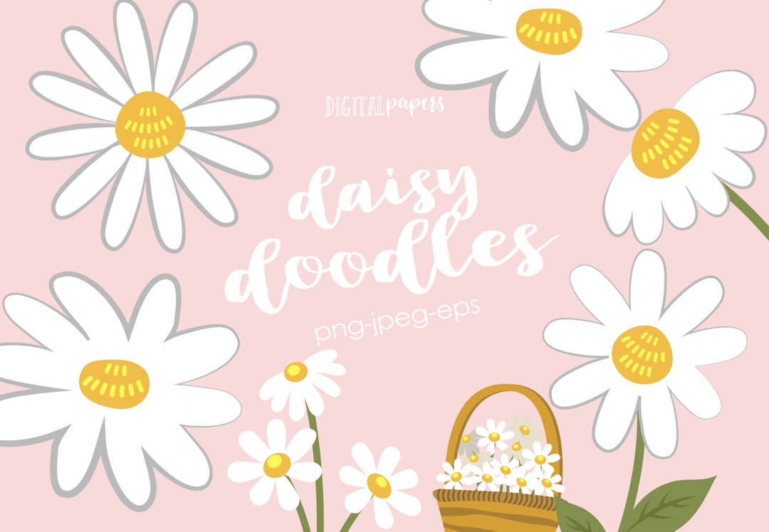 Daisy Doodles, Daisy Clipart, Daisies Clipart, Vector, Garden Clipart ...