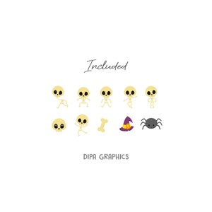 Skeleton Clipart, Cute Skull Graphics, Vector, PNG and JPG, Sublimation ...