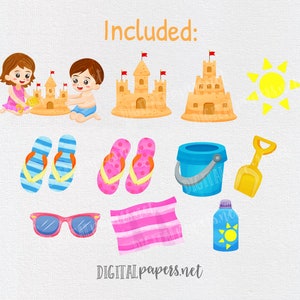 Beach Clipart, Sand Castle Clip Art, Png Clipart, Beach Toys Clipart ...
