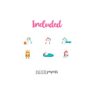 Unicorn Camping Clipart, Happy Camper, Fireplace, Scout Clipart ...