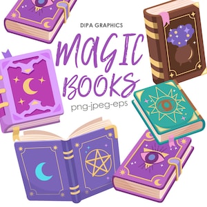 Magic Book Clipart, Magic School, Wizard Clipart, Witch, Book Clipart ...