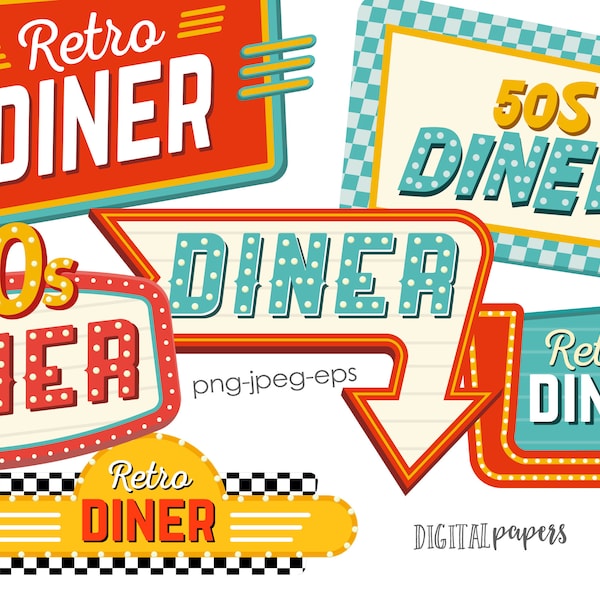 Diner Sign Svg - Etsy