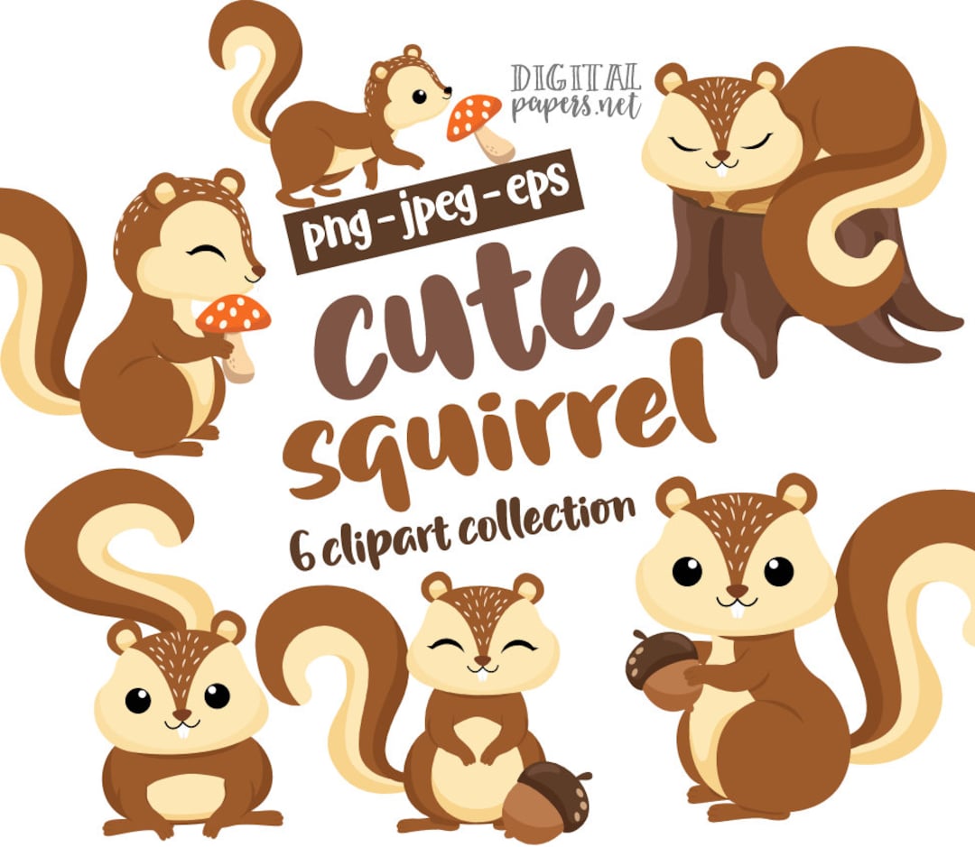 Squirrel Clipart, Woodland Animals, Fall Graphics, Woodland Clipart ...