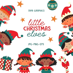 Christmas Elf Clipart, Christmas Elves Graphics, Christmas Kids Vector ...