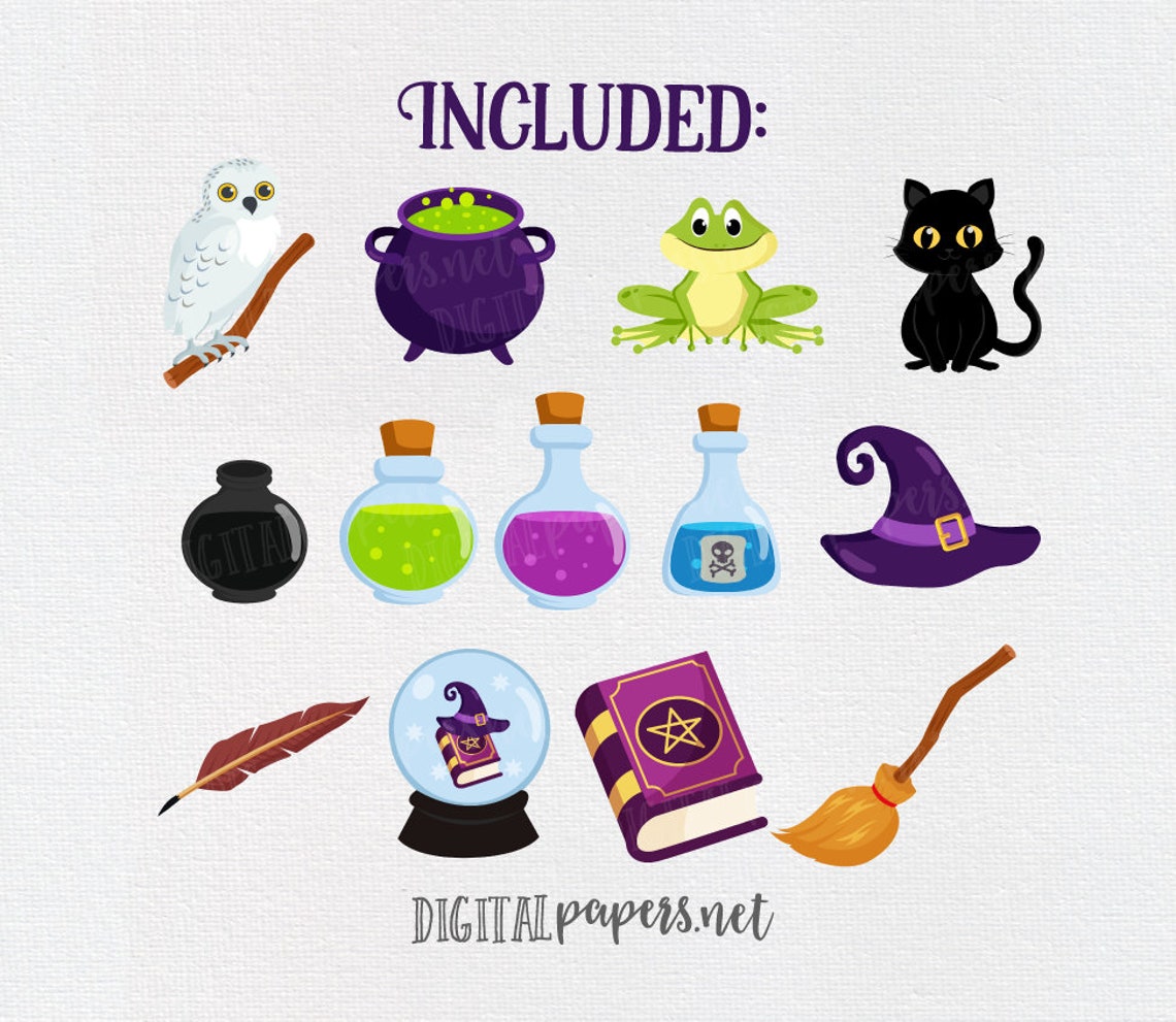 Magic School Clipart: Wizardry PNG, Vector (commercial Use) (instant ...