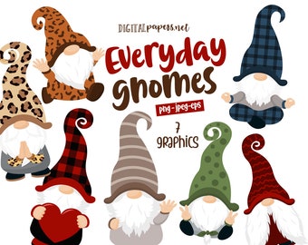 Nordic Christmas Gnomes Clipart Commercial Use Gnome - Etsy UK