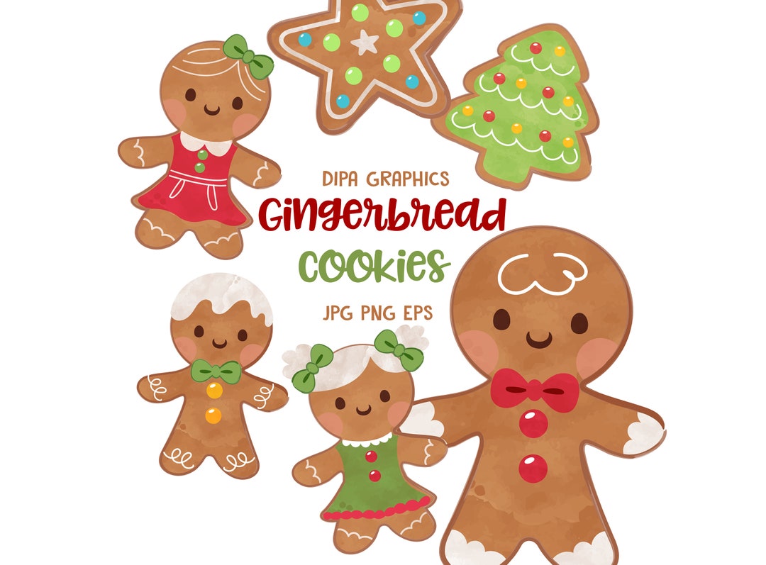 Gingerbread Cookie Clipart, Christmas Clipart, Christmas PNG ...