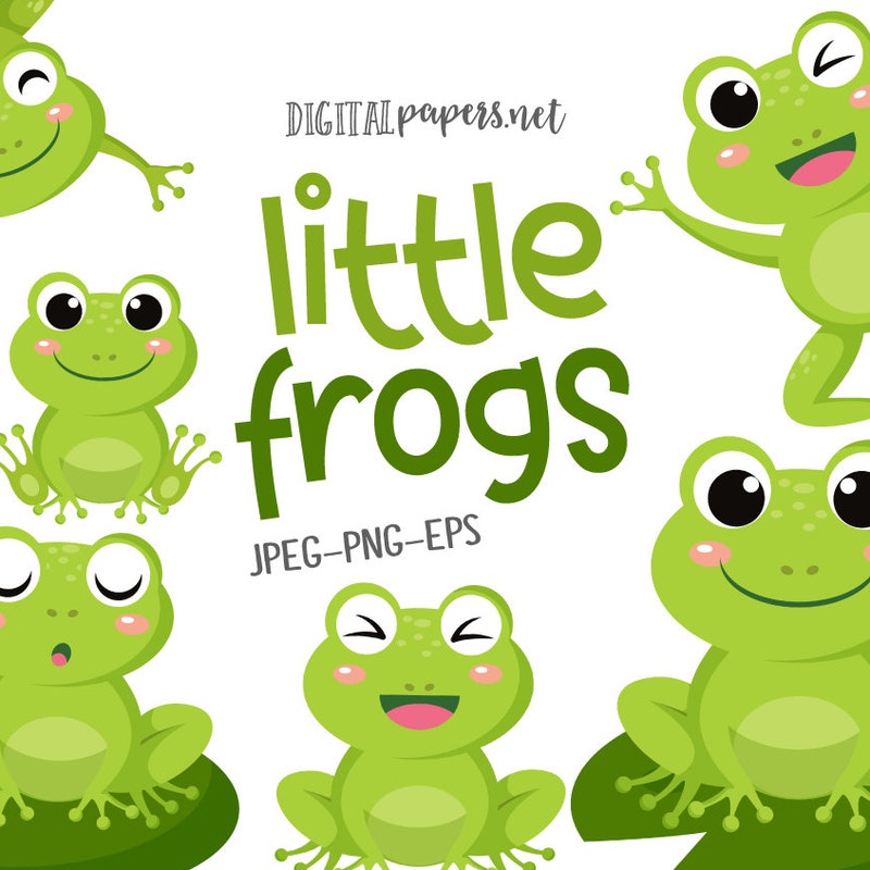 Frog Clipart - Etsy