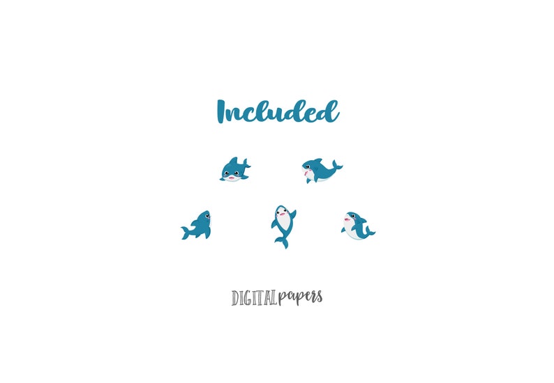 Shark Clipart: Summer Beach Party Graphics (INSTANT DOWNLOAD) - Etsy