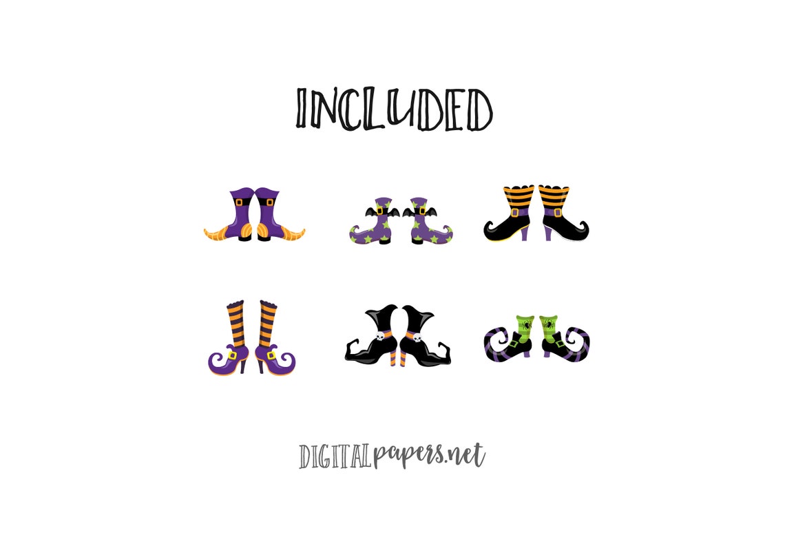 Witch Legs Clipart: Halloween Costume Party Graphics (INSTANT DOWNLOAD ...