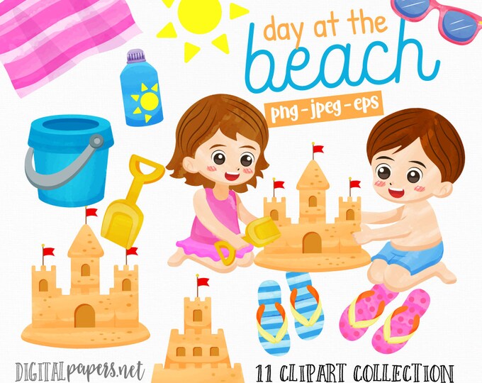 Beach Clipart Digital Clip Art Personal and Commercial Use - Etsy Canada