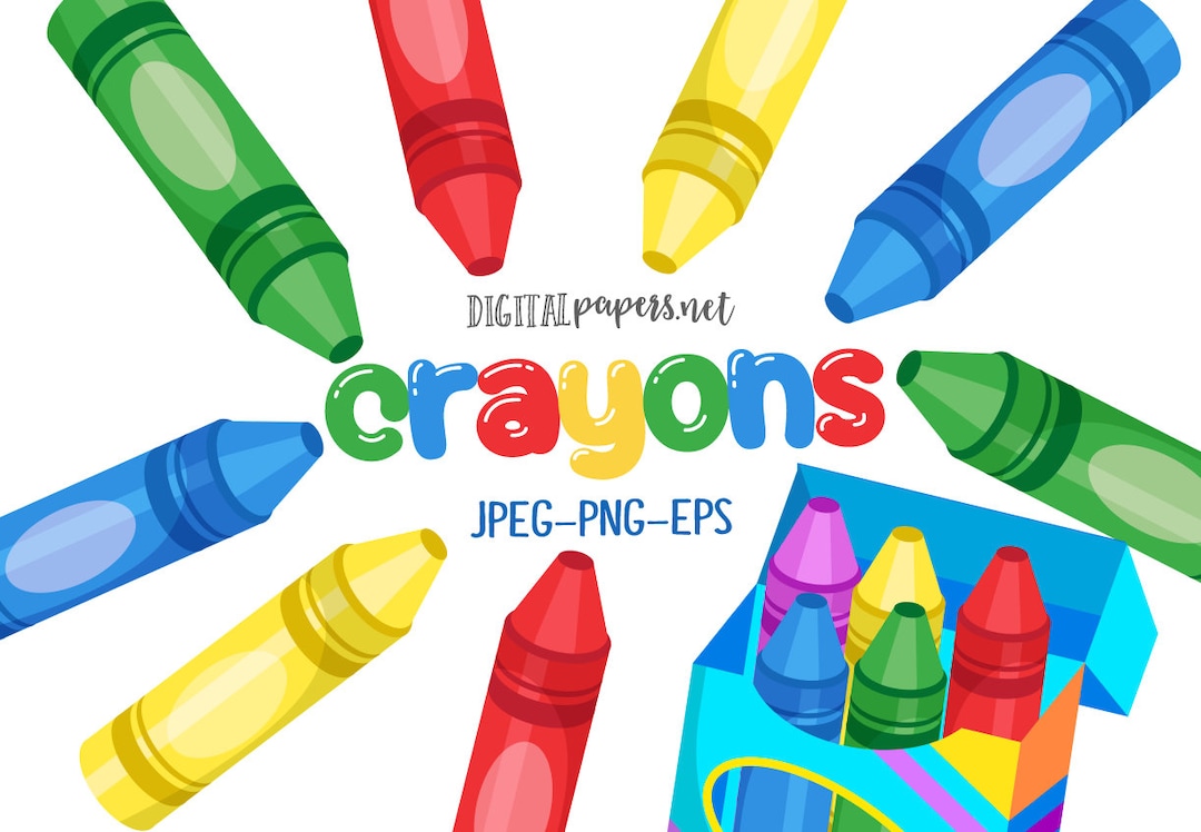 Crayon Clipart: School Supplies, PNG, Vector (commercial Use, Instant ...