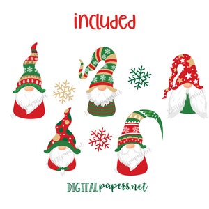 Nordic Christmas Gnomes Clipart, Commercial Use, Gnome Clipart ...