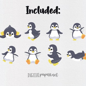 Penguin Clipart, Winter Animals Clip Art, PNG, Vector EPS Clipart ...