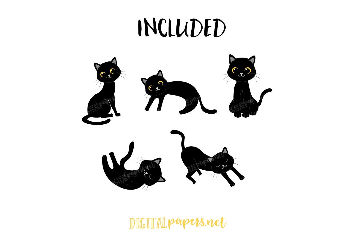 Black Kitties Clipart, Black Cat Clipart, Spring Clip Art, PNG Clipart ...