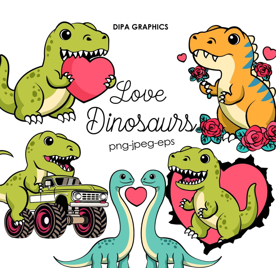 Valentines Day Dinosaur, Heart Breaker Vector PNG Sublimation Clipart ...