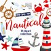Nautical Clipart, Sailing Clip Art, EDITABLE, Lighthouse, Anchor, Ship ...
