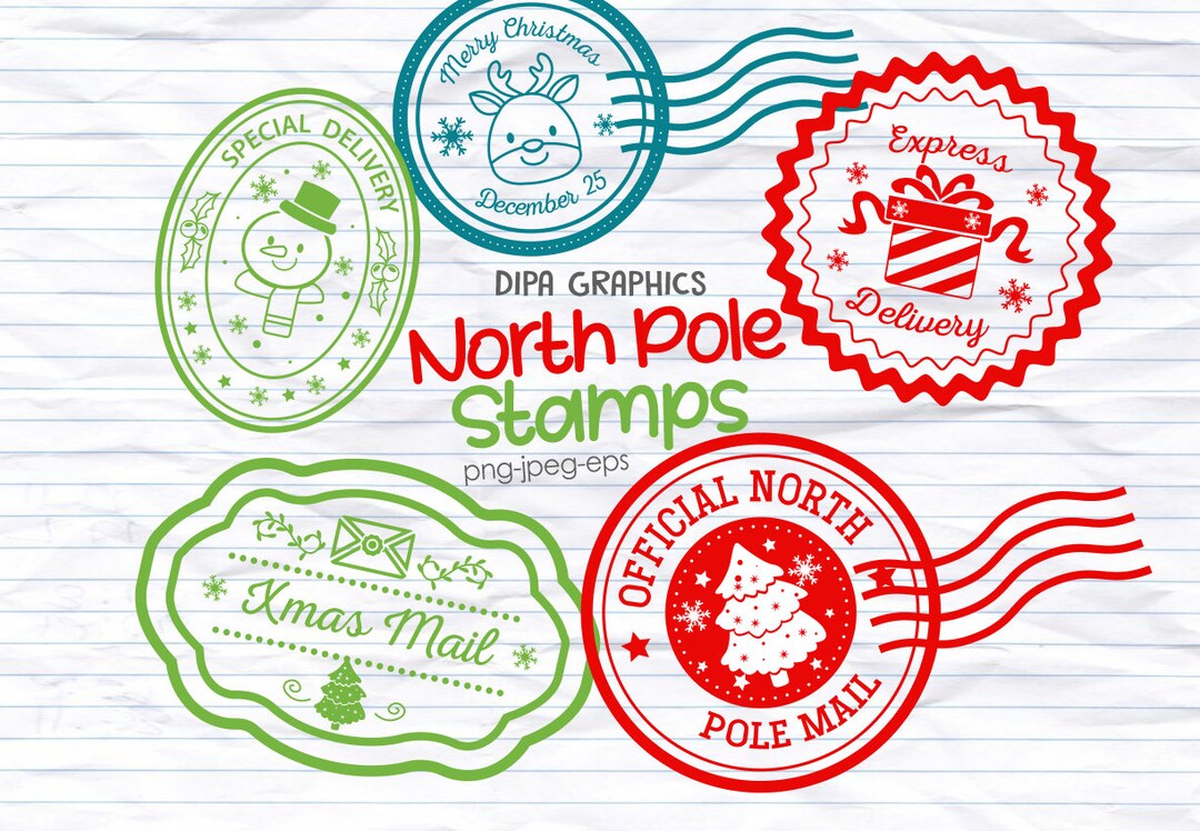 North Pole Stamps Santa Letter Kit North Pole Mail Special Express ...
