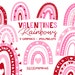 Valentines Day Rainbows Clipart, Modern Rainbow Clipart, Heart, Love ...