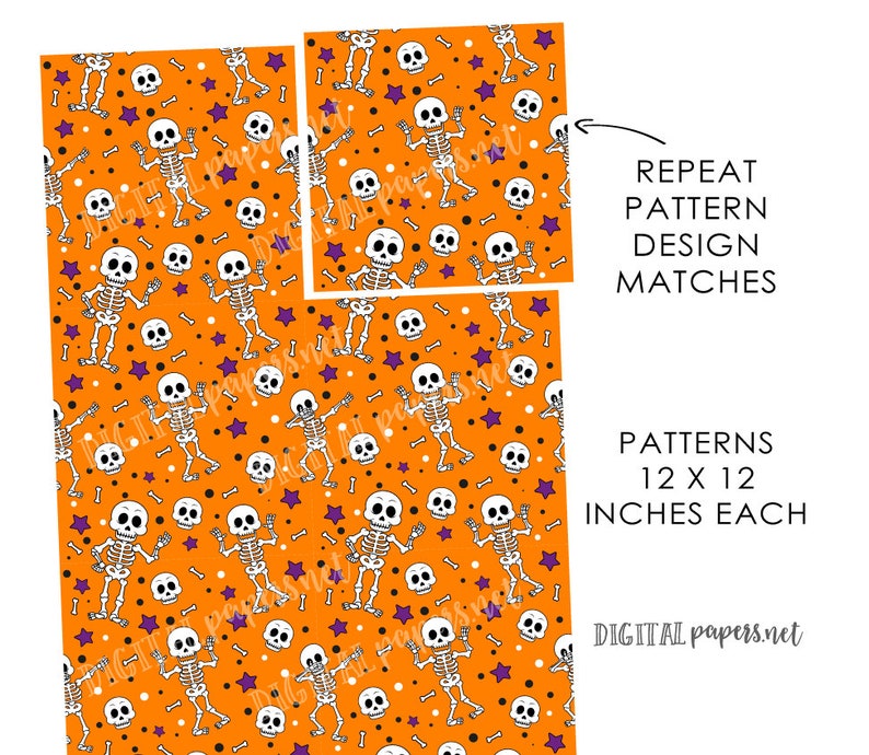 Halloween Skeleton Digital Paper: Dancing Skeletons Clip Art (digital ...