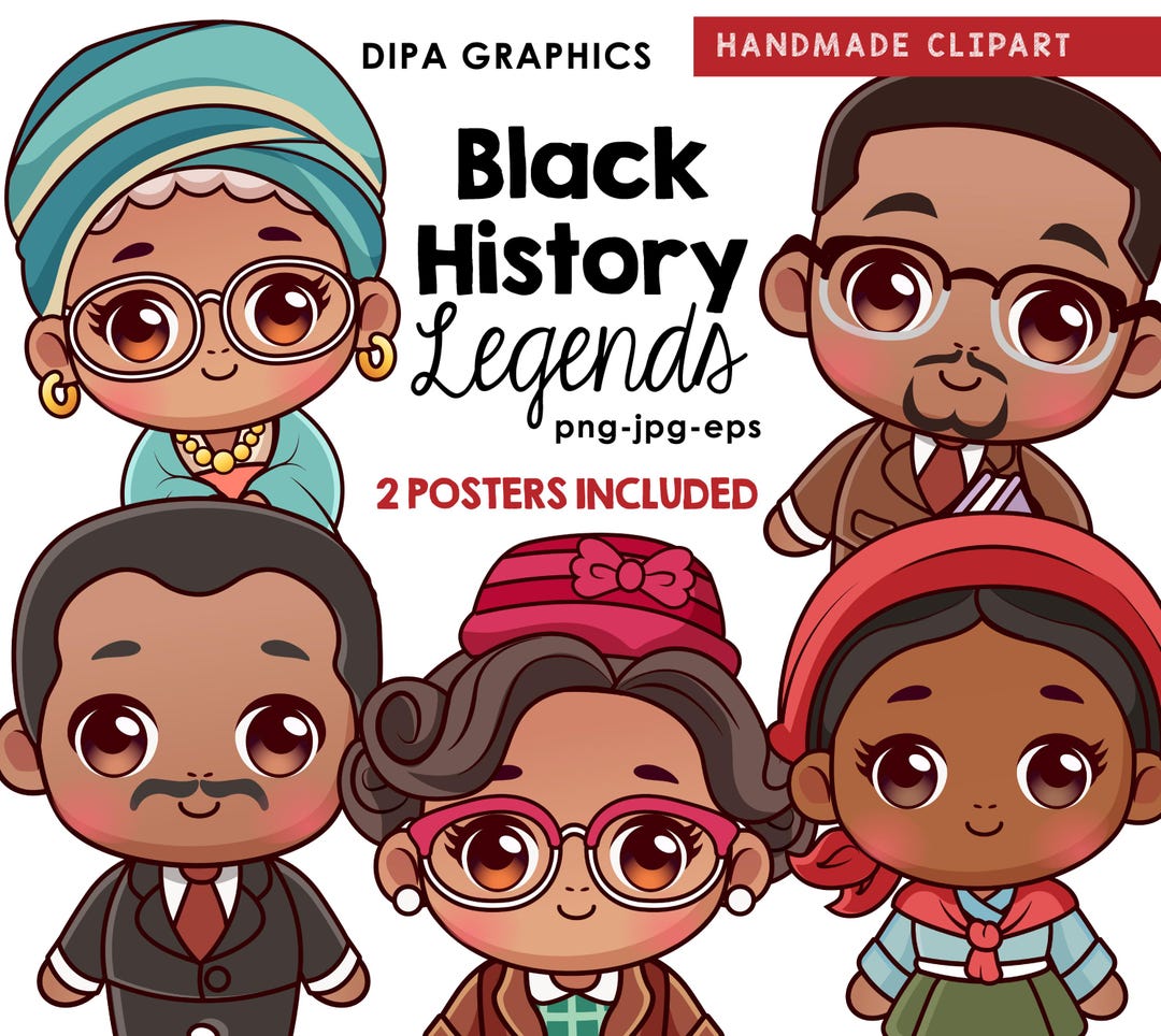 Black History Month Clipart Bundle With Coloring Page and Poster ...