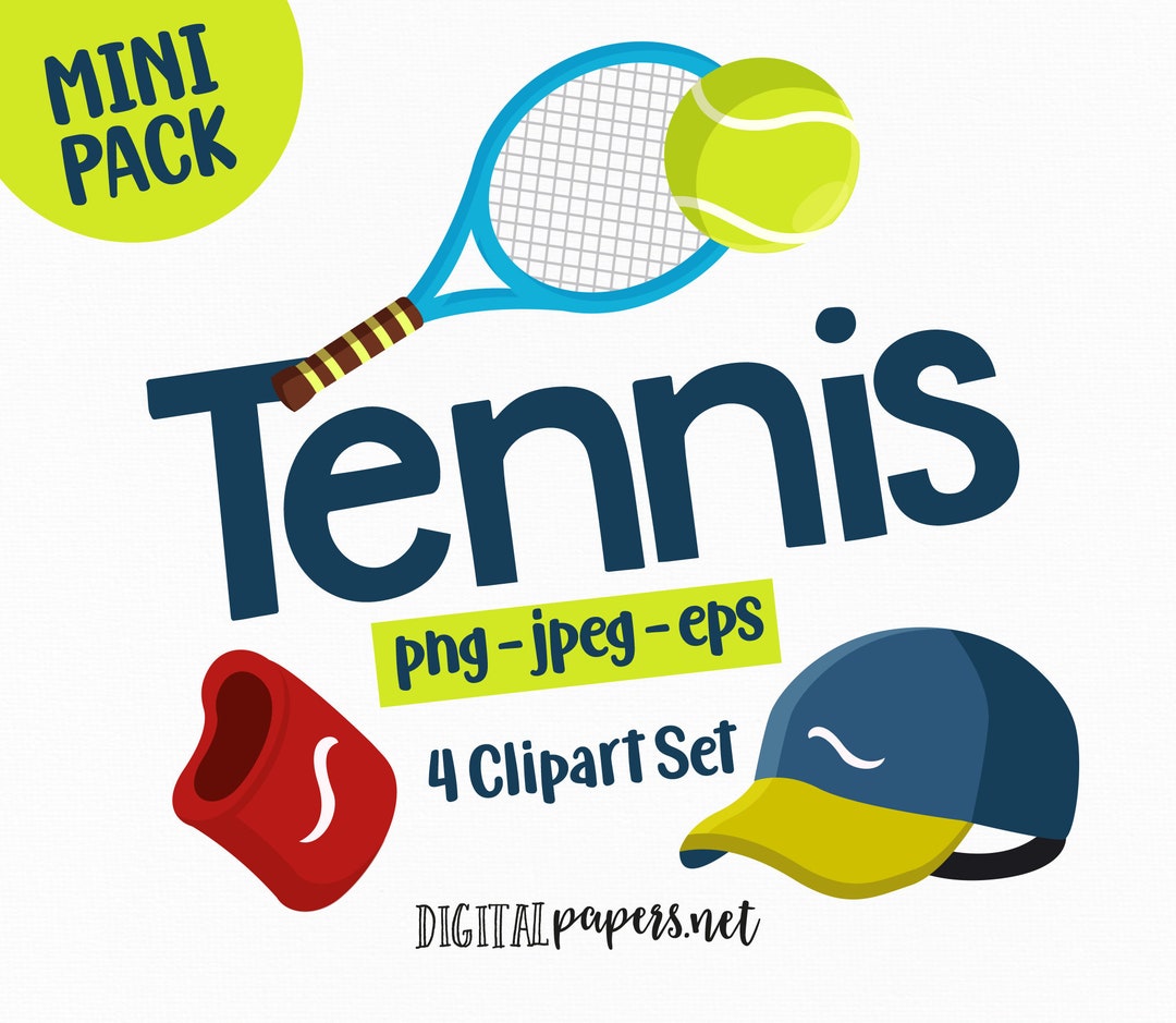 Tennis Clipart, Sports Party, Png Clipart, Eps Vector, COMMERCIAL Use ...