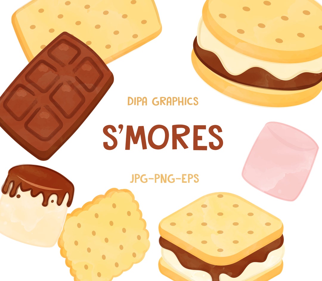 S'mores Clipart, Smores Graphics, Camping Clipart, Chocolate ...