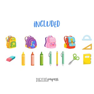 School Backpacks, Back to School Clipart, Backpack Design, School ...